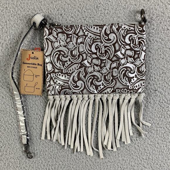 Justin Boots | Bags | Justin Convertible Shoulder Bag Wristlet Leather ...